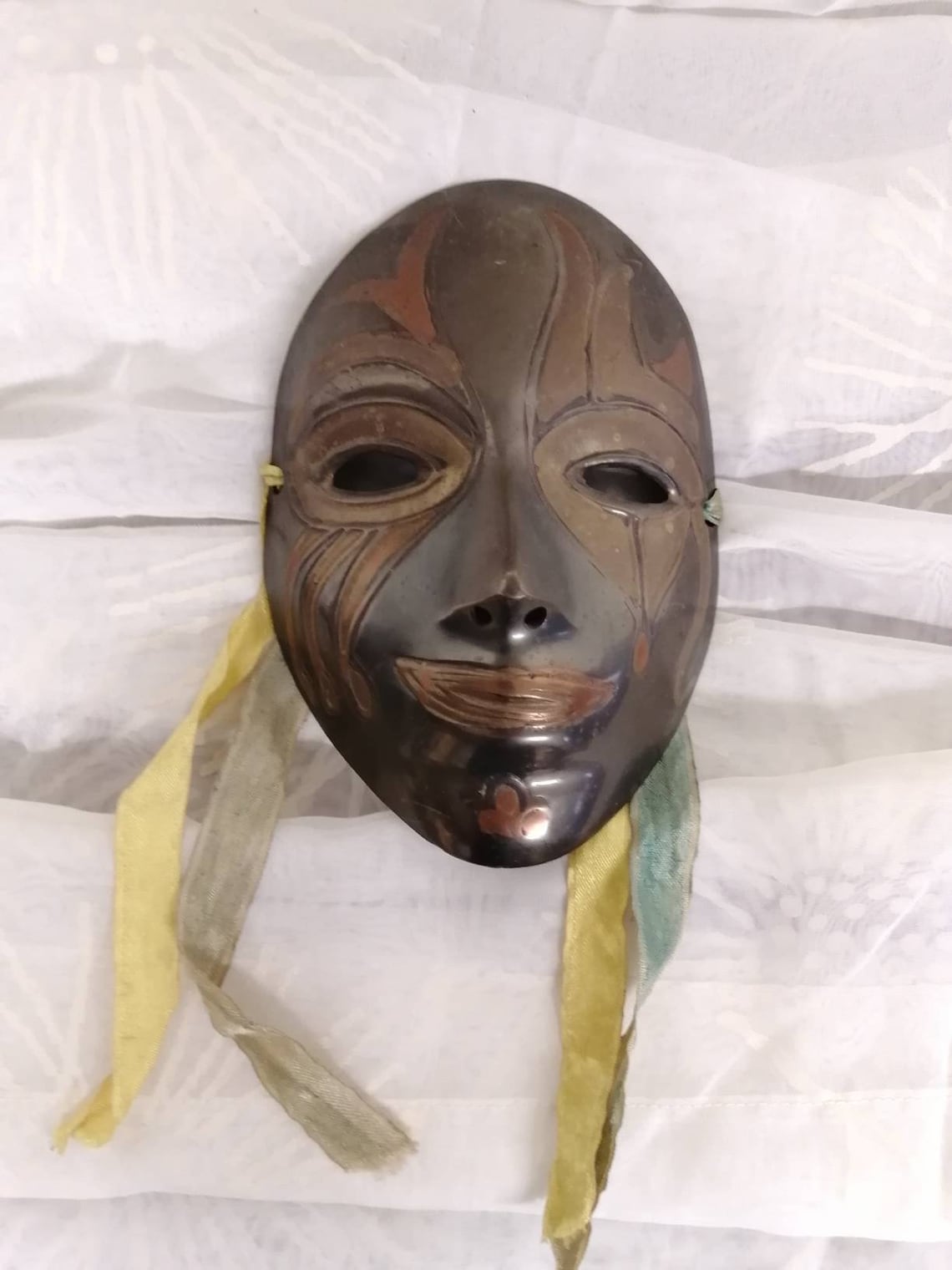 Vintage Solid Brass Decorative Mask Made in India Two-Toned | Etsy