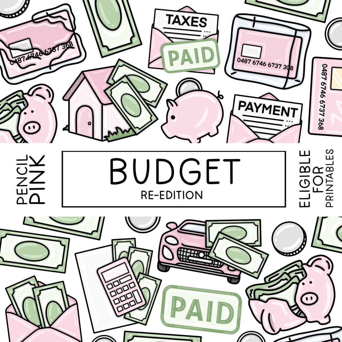 Budget Doodles Clipart EFP Set Money Clipart Money - Etsy