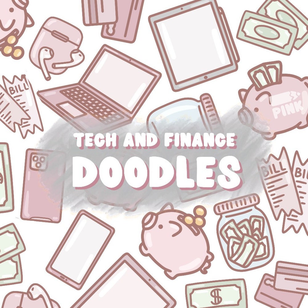 Technology Finance Doodles Clipart Set Unlimited - Etsy UK