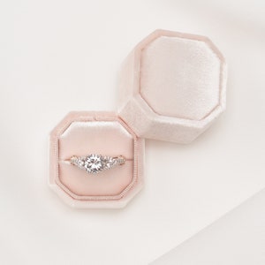 Light Pastel Pink Velvet Ring Box, Proposal Ring Box, Engagement Ring ...