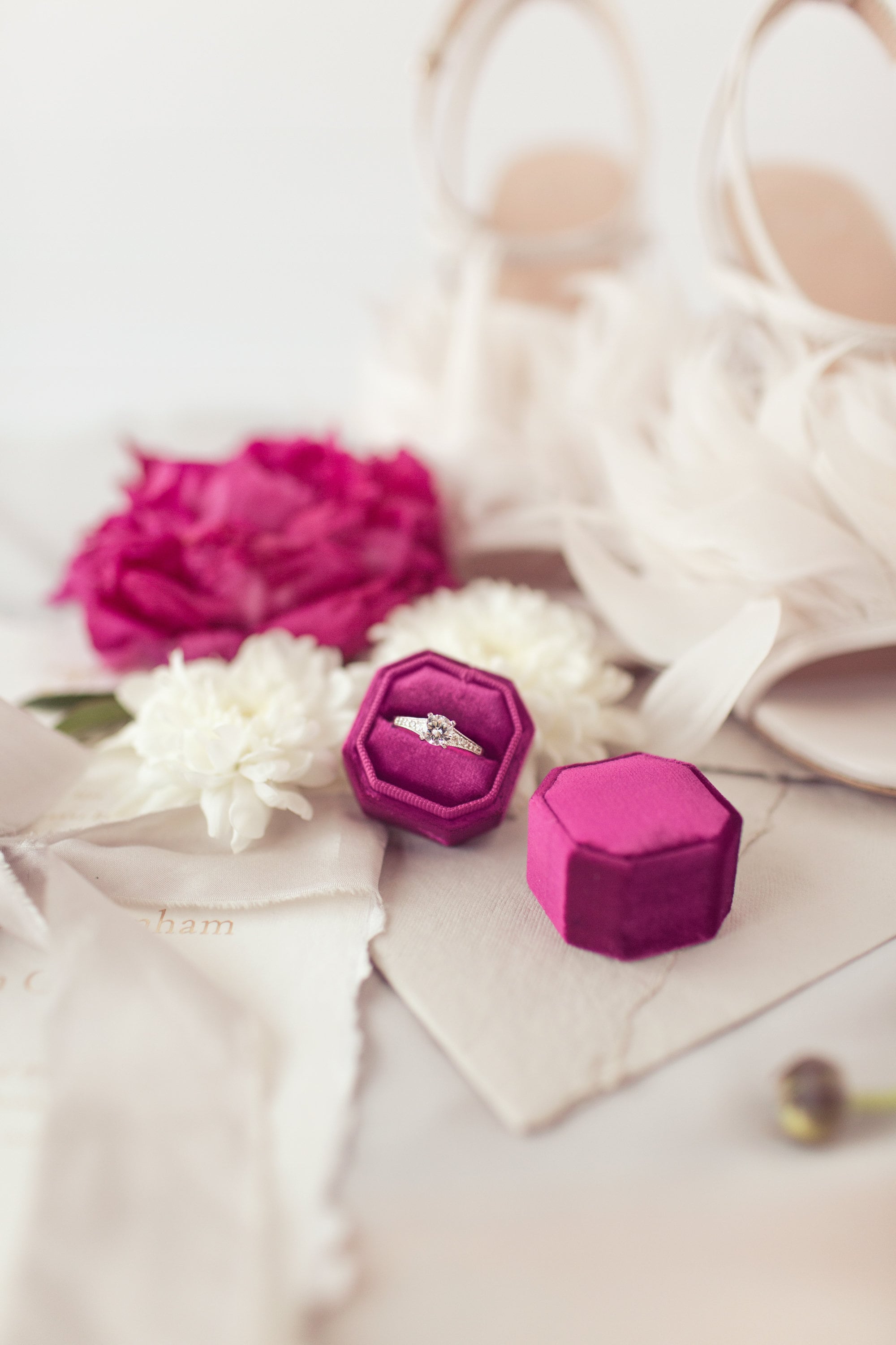 Dark Pink Velvet Ring Box, Proposal Ring Box, Engagement Ring Box ...