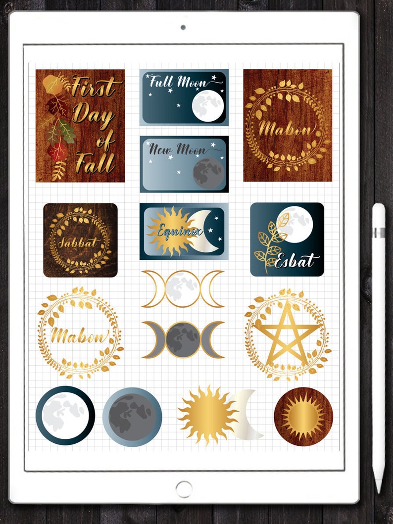 Digital Pagan Planner Stickers Autumn Splendor UPDATED - Etsy