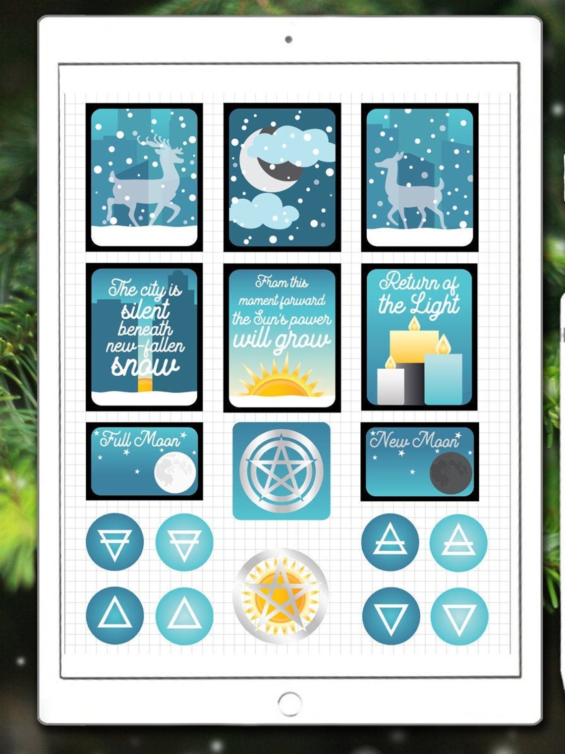 Digital Pagan Planner Stickers A Glimpse of Solstice Magick | Etsy