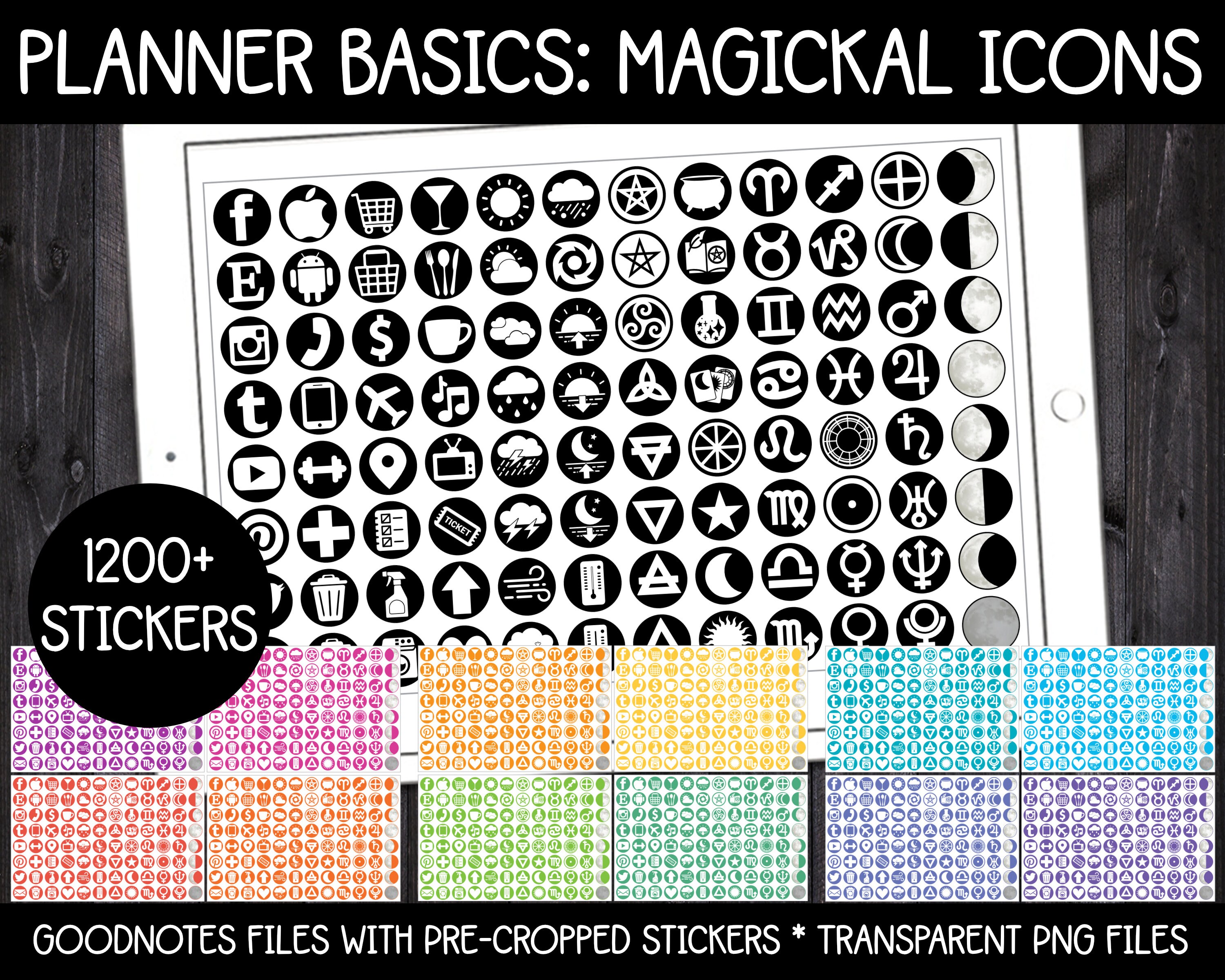 Digital Pagan Planner Stickers Planner Basics Bundle Calendars ...