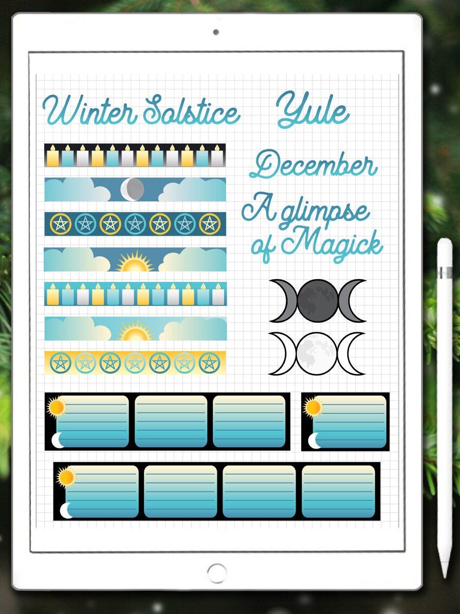 Digital Pagan Planner Stickers A Glimpse of Solstice Magick | Etsy