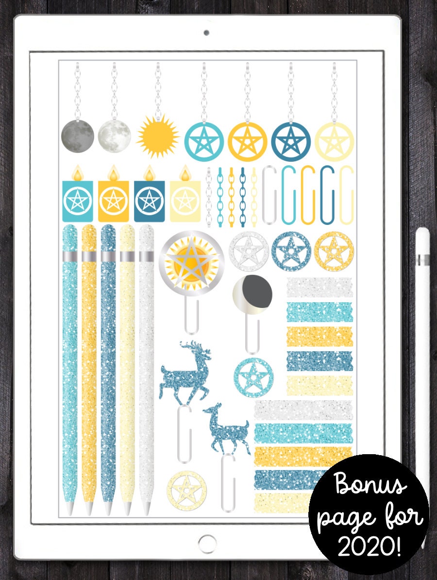 Digital Pagan Planner Stickers A Glimpse of Solstice Magick | Etsy