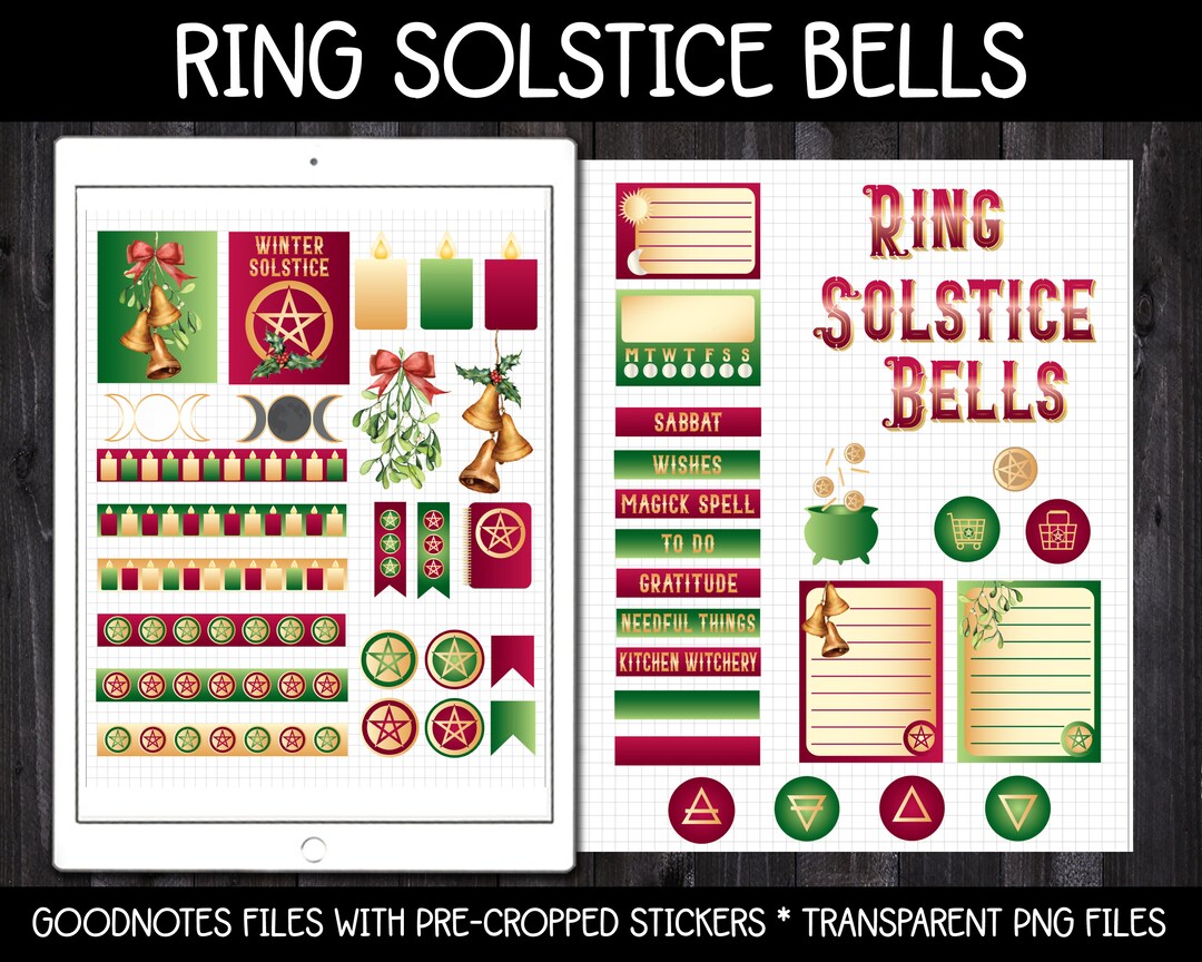 Digital Pagan Planner Stickers - Ring Solstice Bells | Goodnotes, iPad ...