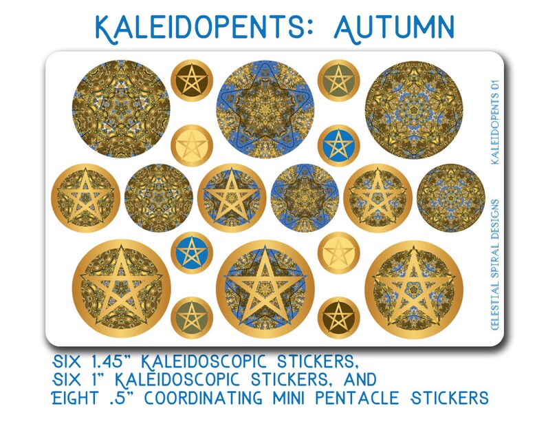 Printable Pagan Stickers - Kaleidopents: Autumn - Etsy