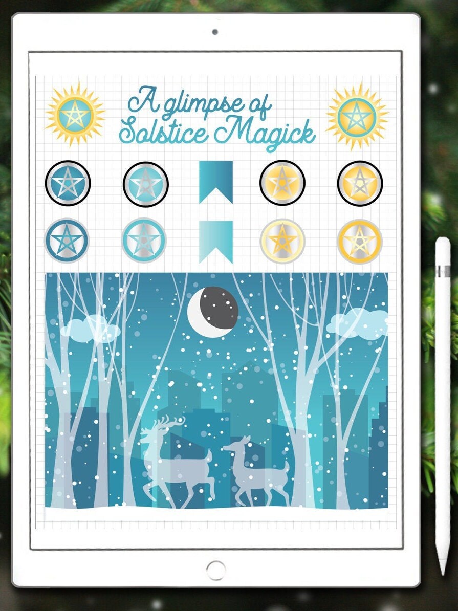 Digital Pagan Planner Stickers A Glimpse of Solstice Magick | Etsy