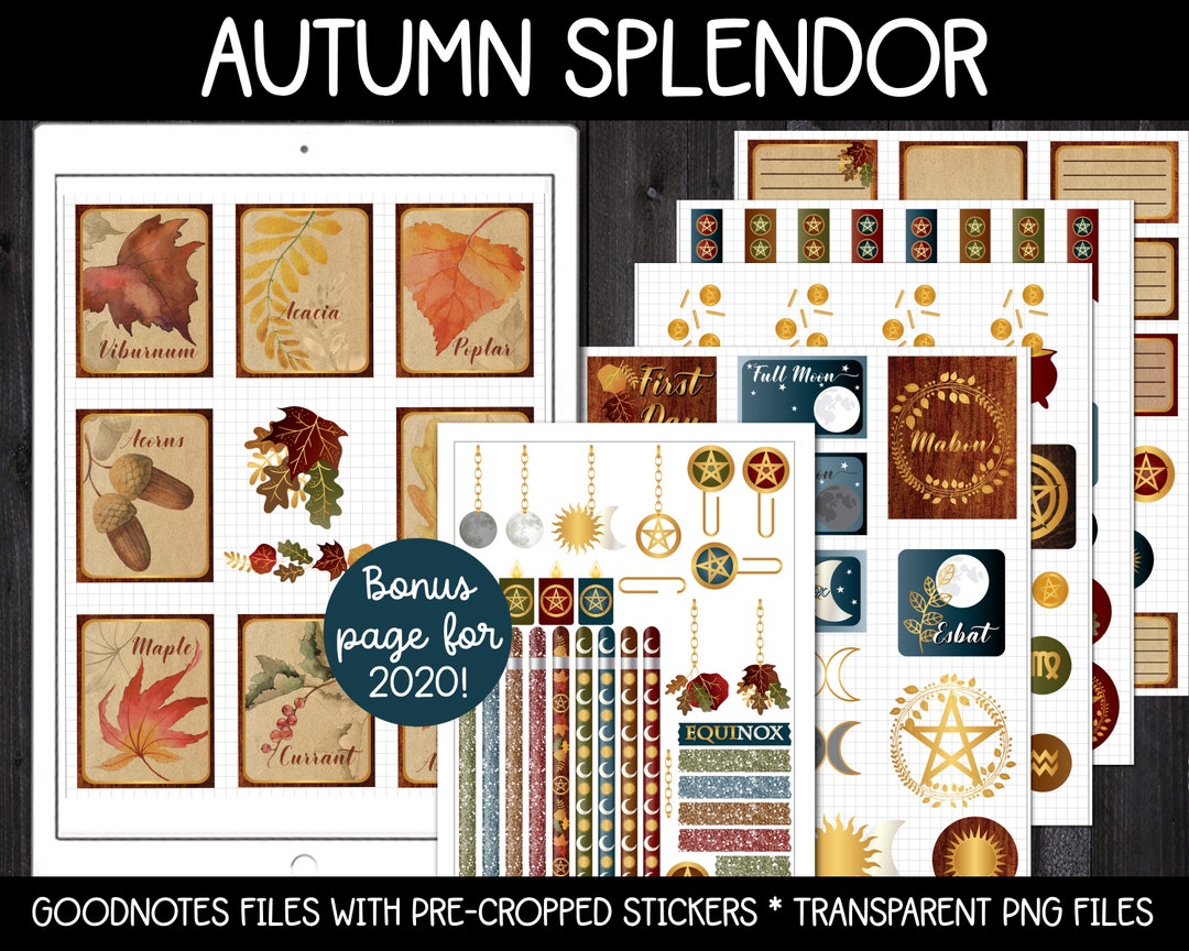 Digital Pagan Planner Stickers Autumn Splendor UPDATED Goodnotes, iPad ...