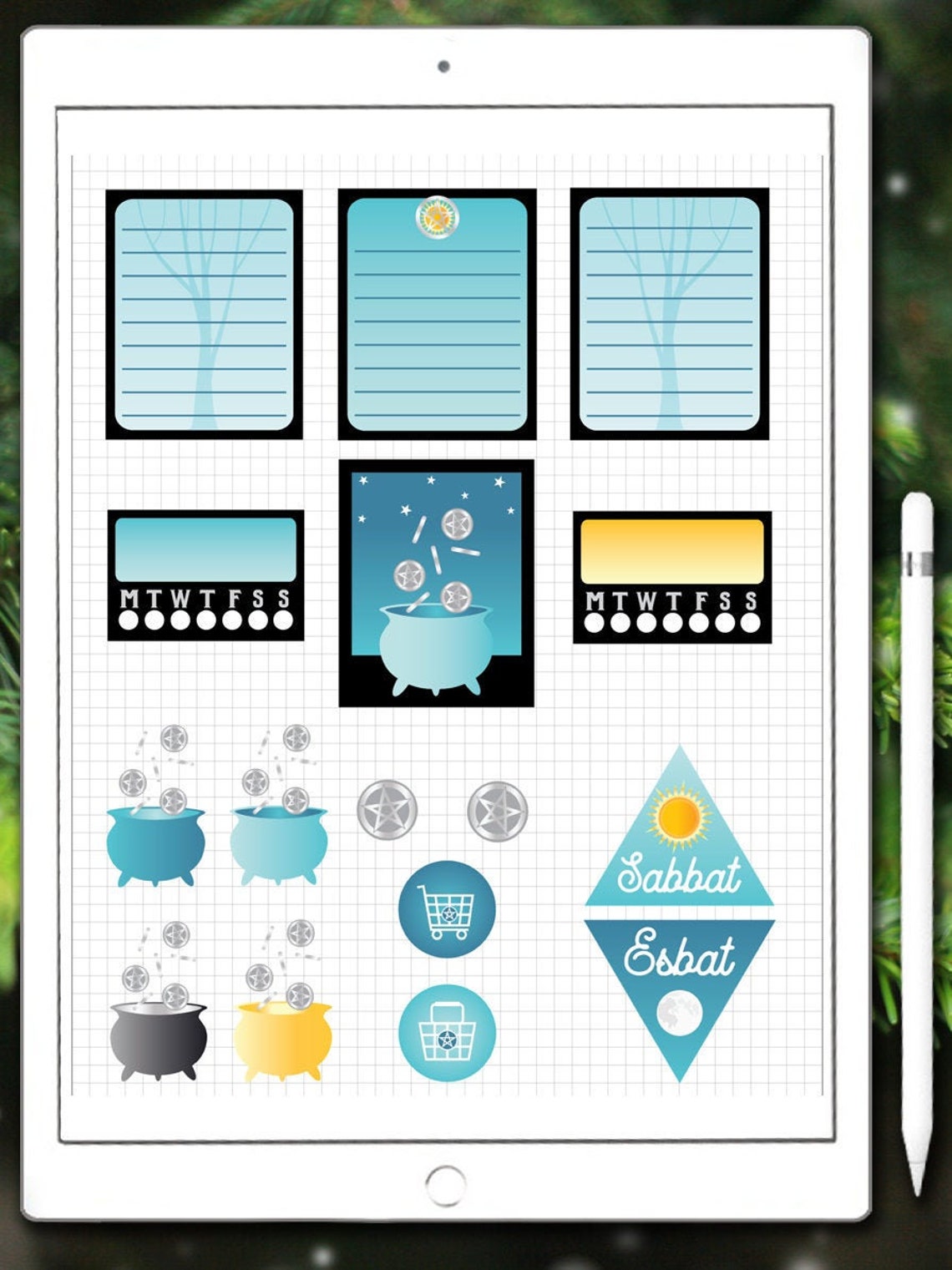 Digital Pagan Planner Stickers A Glimpse of Solstice Magick | Etsy