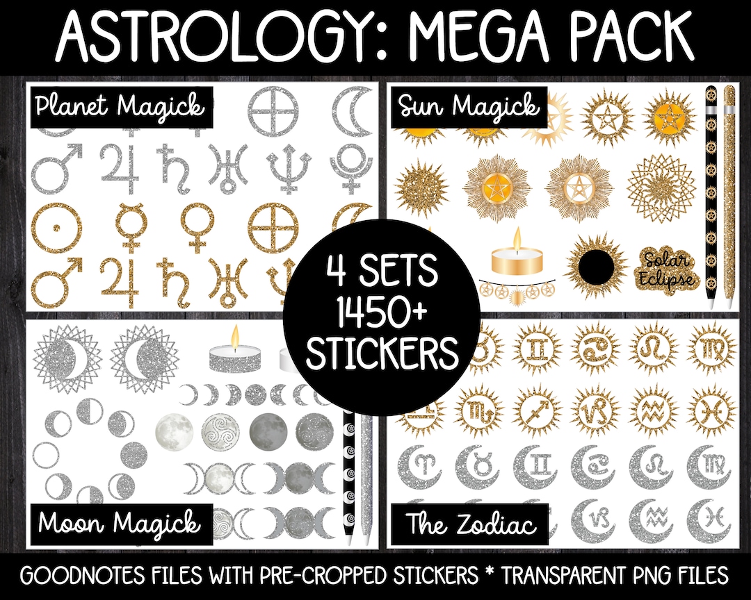 Digital Pagan Planner Stickers - Astrology Mega Pack Bundle | Goodnotes ...