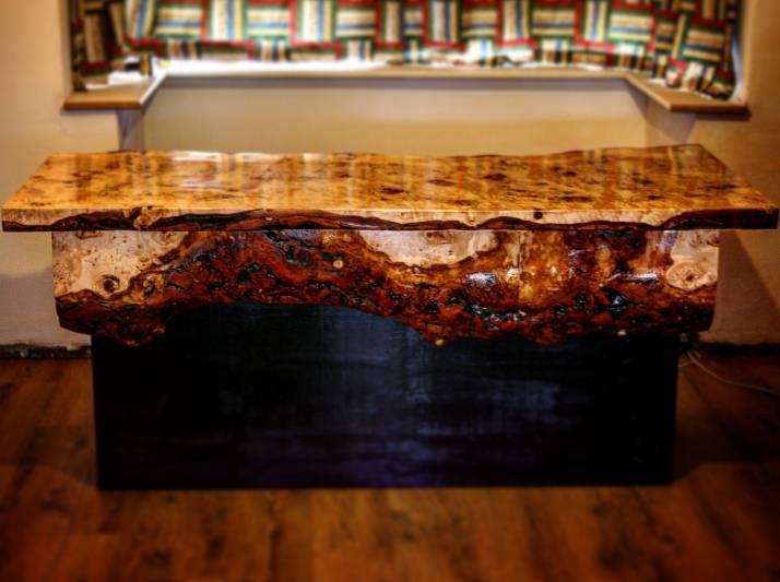 Live Edge Solid Wooden Slab Computer / Office Desk With Black | Etsy UK