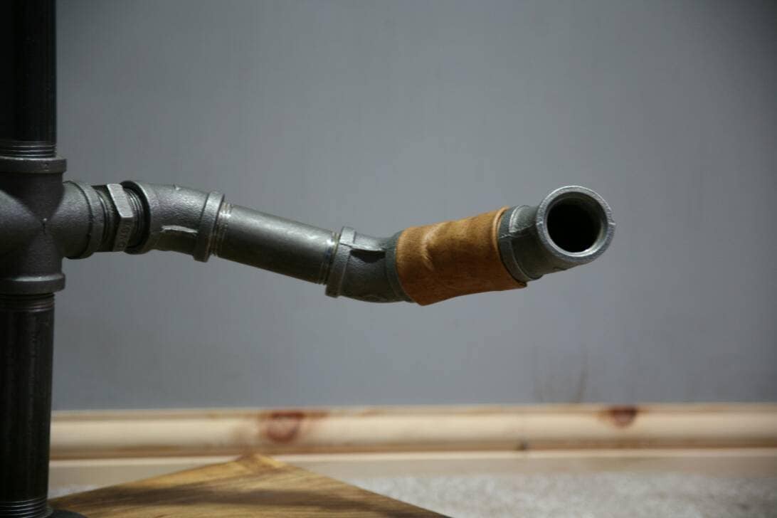 Industrial Guitar Stand With Metal Pipe Construction, Solid Wood Base ...