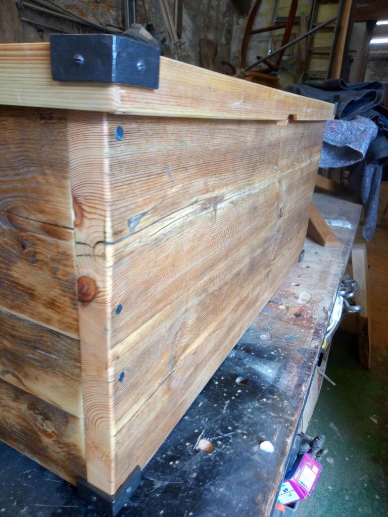 Trunk / Chest / Storage Box With Lid in a Rustic Style Using Reclaimed ...