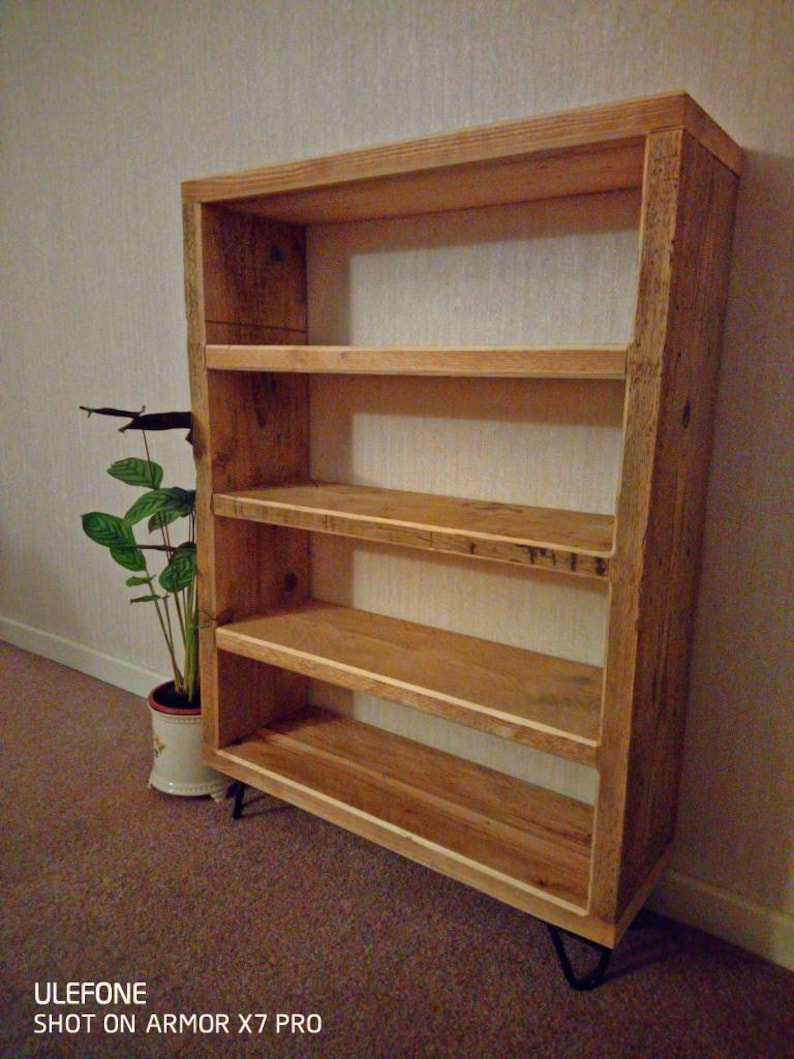 Bookshelf in Rustic Reclaimed Timber. Made to Order in Bespoke - Etsy UK