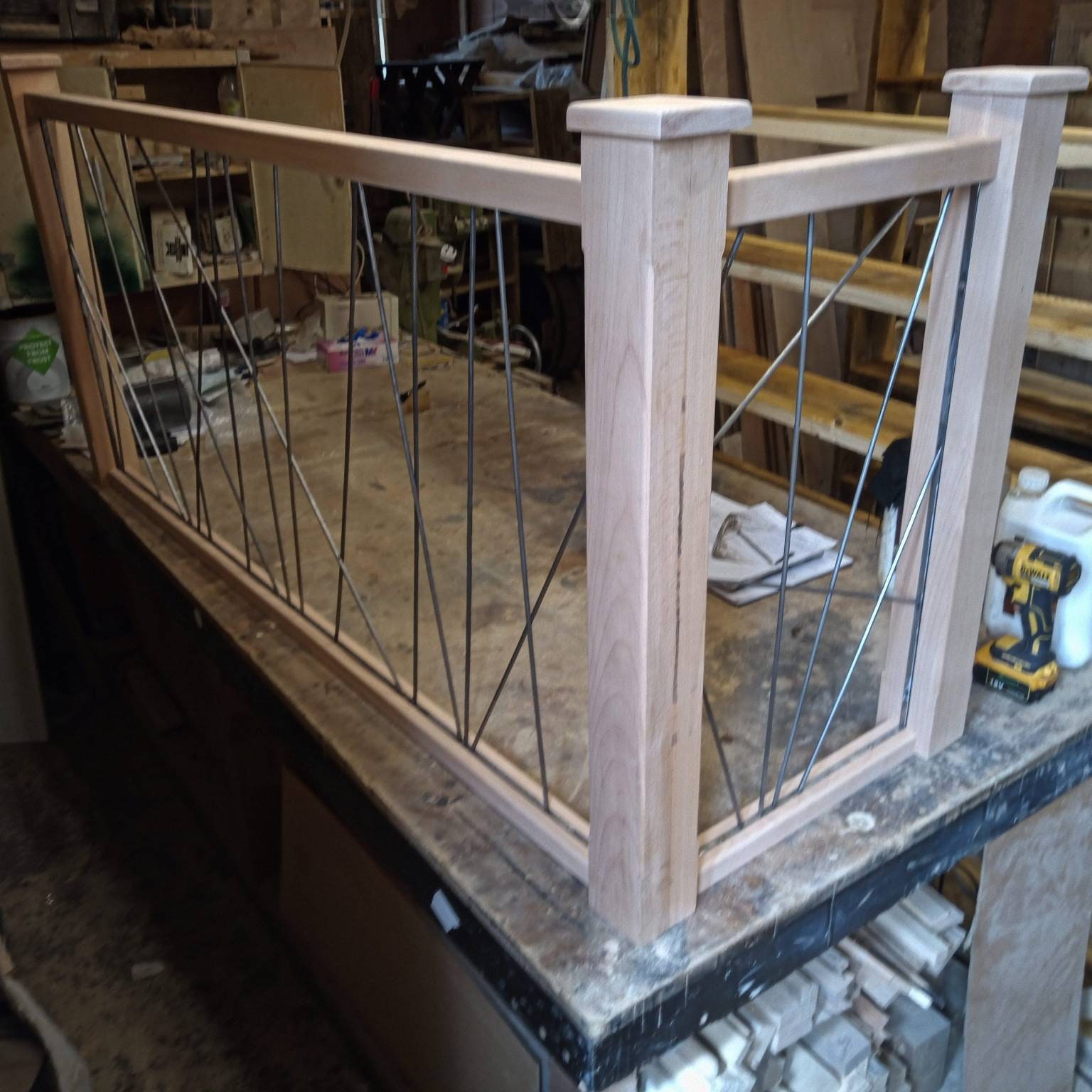 Dividing Rail / Handrail With Interlinking Natural Effect Metal Rods ...