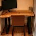 Live Edge, Solid Wooden Slab Computer / Office Desk With Black Metal ...