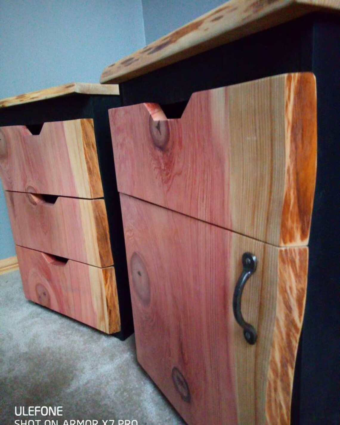 Home Office Desk With Live Edge Drawers Made From Solid | Etsy UK