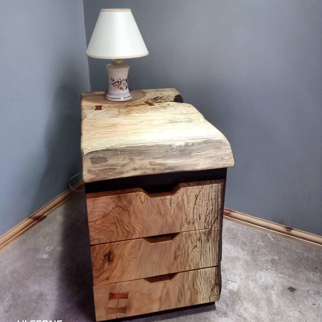 Chest of Drawers Unit With Live Edge Drawers and Top, Waney Edge ...