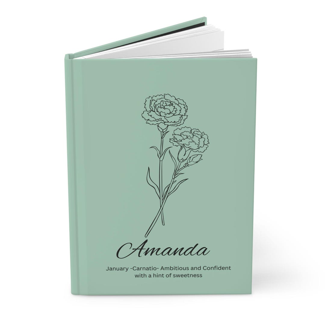 Custom Birth Flower Journal,personalize Floral Notebook,floral Diary ...