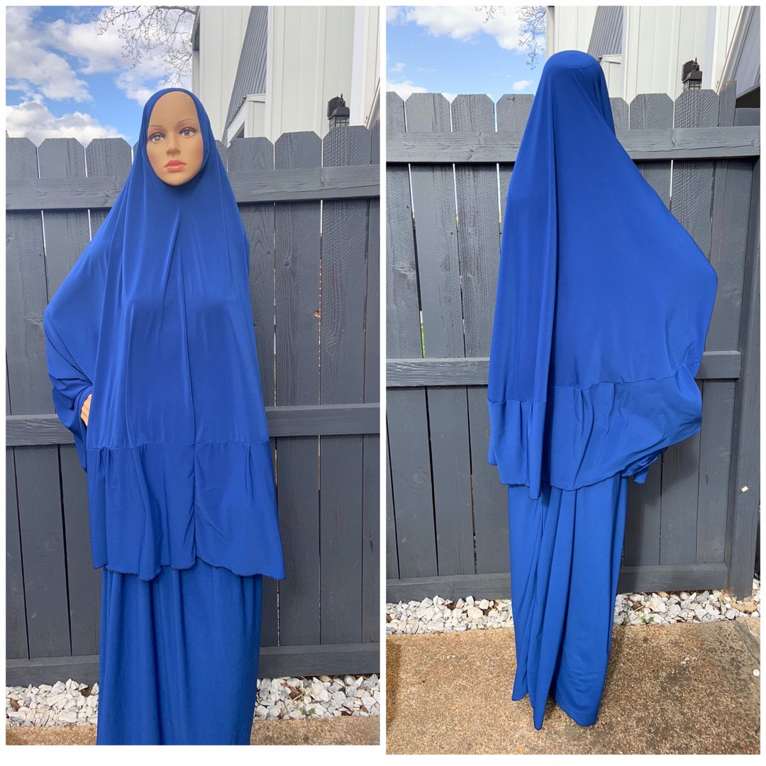 Women’s Prayer Set 2 Pieces Salah Clothes Hijab & Skirt Set Pieces ...