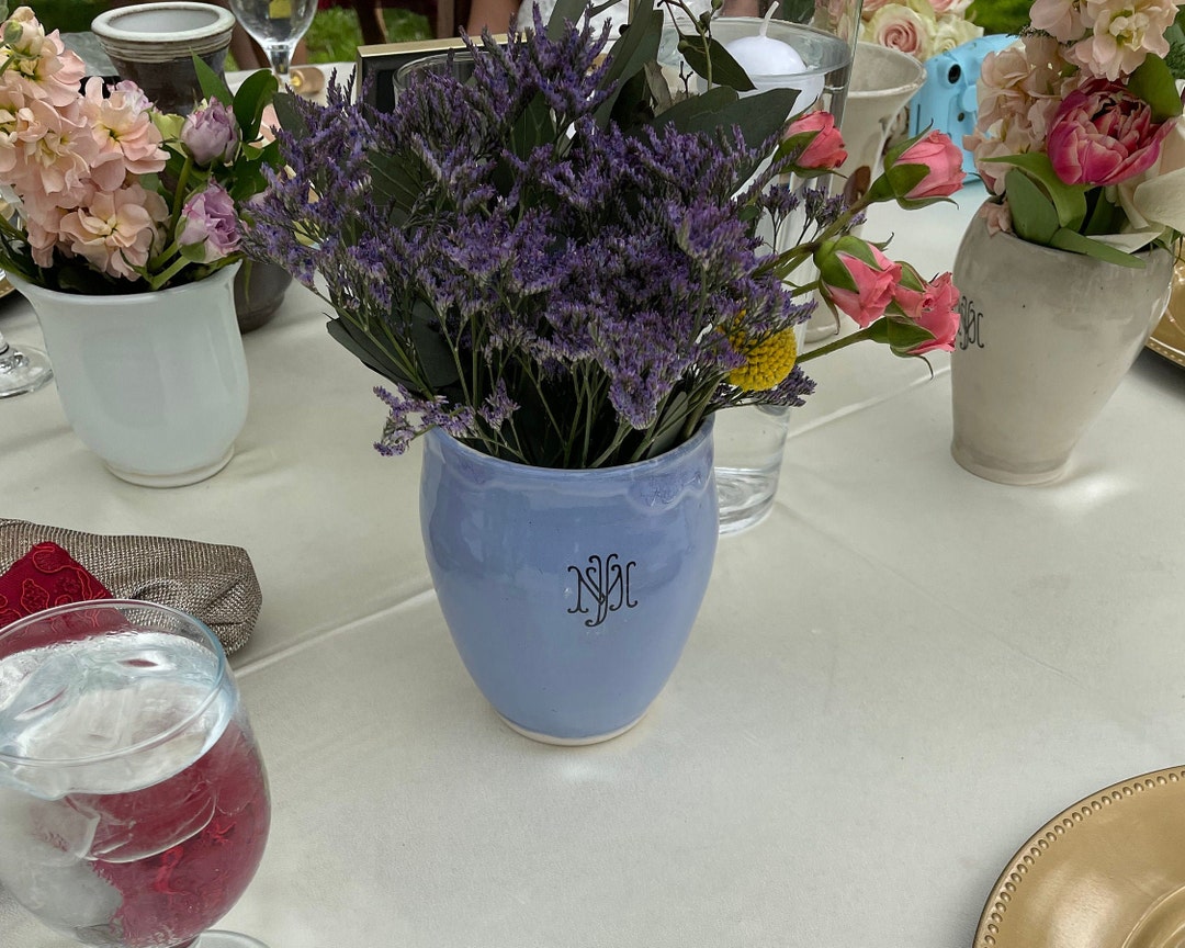 10 Ceramic Wedding Favor Pots Custom Design - Etsy