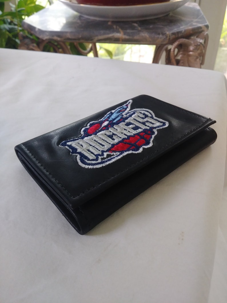 Houston Rockets Sports Trifold Wallet Leather Cowhide Wallet Old Logo ...