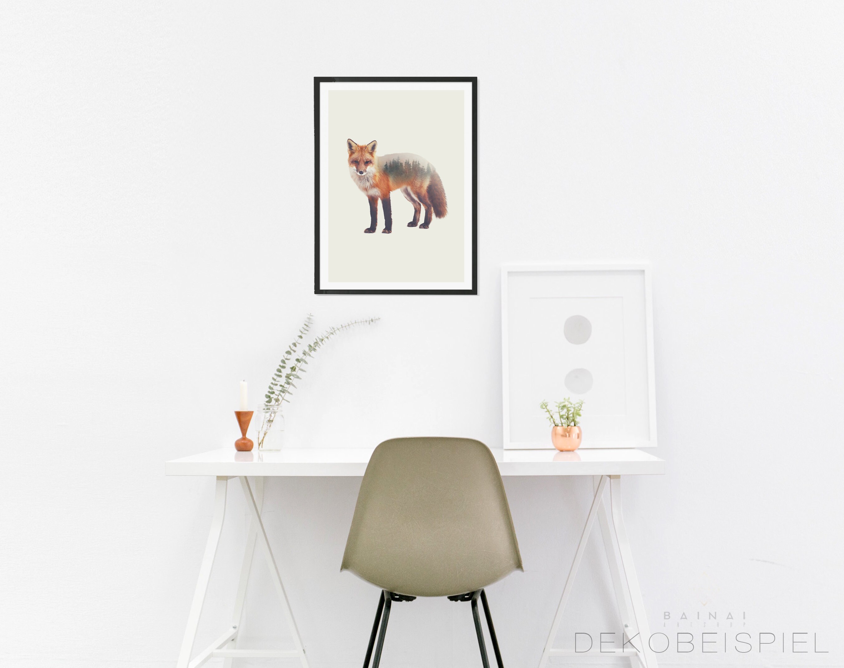 FOX & FOREST Kunstdruck Poster Bild Fuchs Tier Wald Natur | Etsy