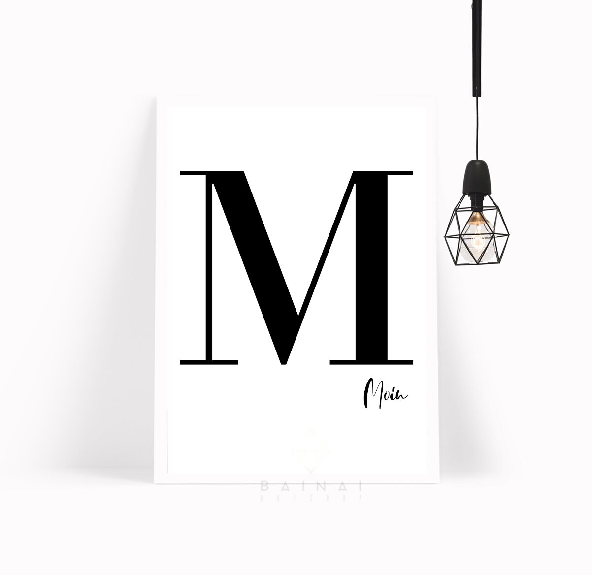 M: MOIN Art Print Poster Picture Typography Letter M Block | Etsy