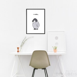 MOIN Art Print Poster Image Typography Baby Penguin - Etsy