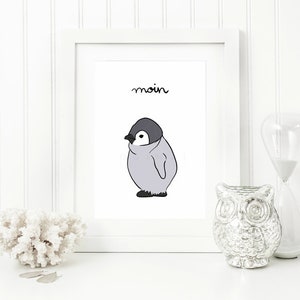MOIN Art Print Poster Image Typography Baby Penguin - Etsy