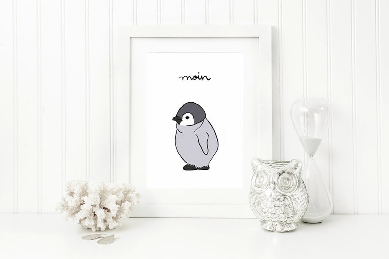MOIN Art Print Poster Image Typography Baby Penguin - Etsy