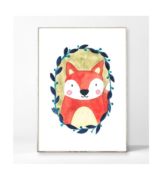 FUCHS PORTRAIT Art Print Poster Picture Children's Room | Etsy