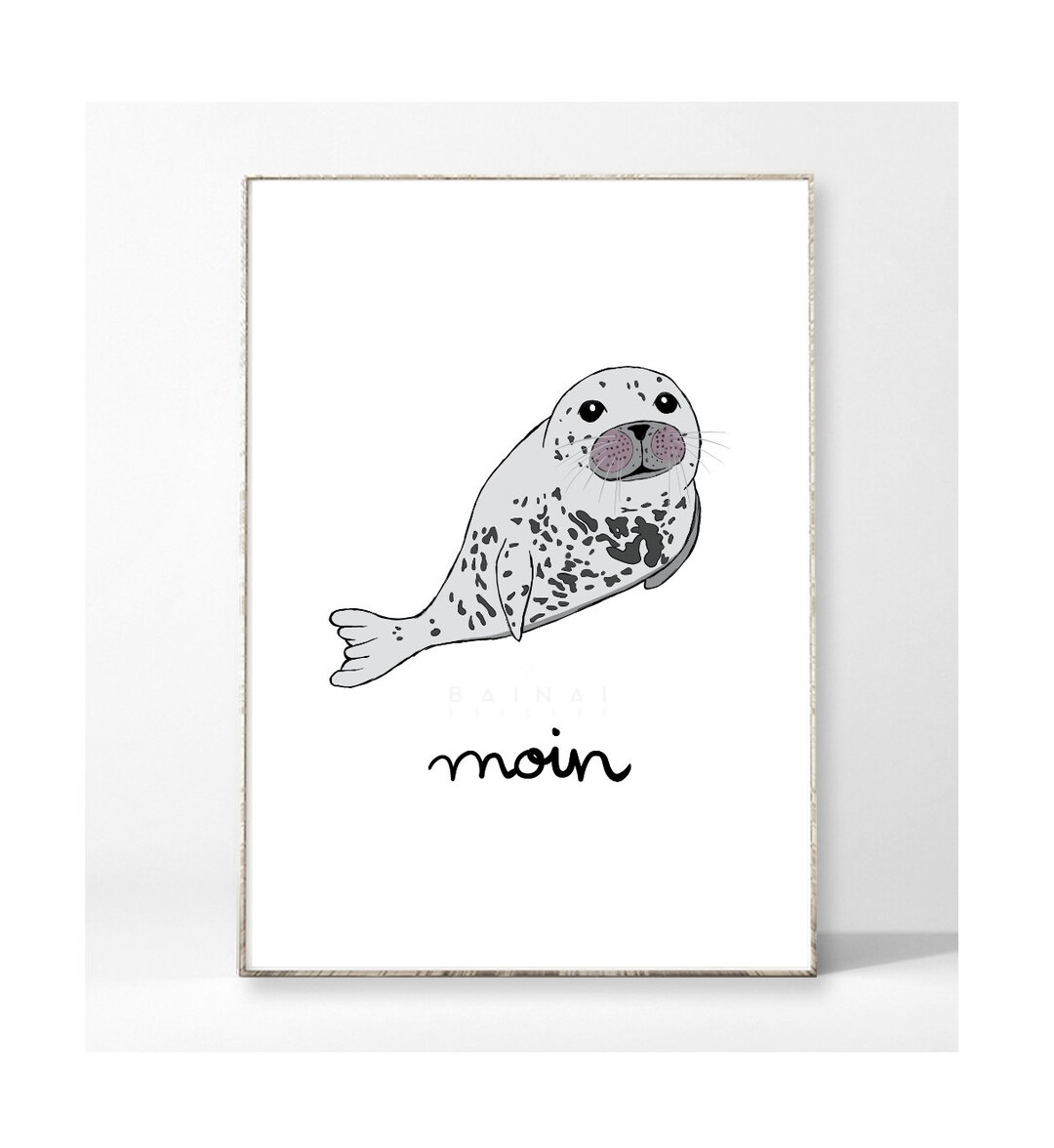 MOIN Kunstdruck Poster Bild Typografie Baby Robbe Seelöwe Seehund ...