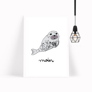 MOIN Kunstdruck Poster Bild Typografie Baby Robbe Seelöwe Seehund ...