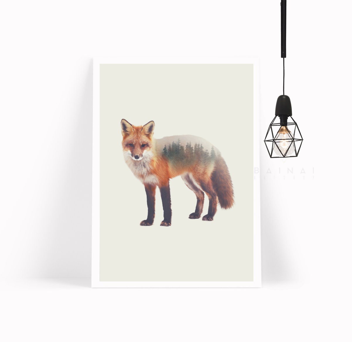 FOX & FOREST Kunstdruck Poster Bild Fuchs Tier Wald Natur | Etsy
