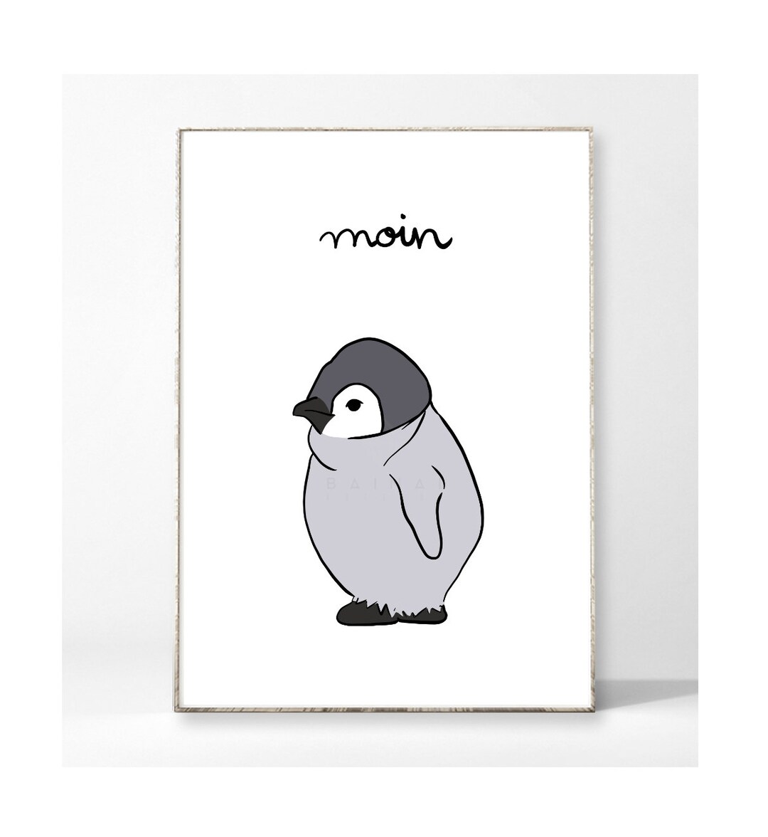 MOIN Art Print Poster Image Typography Baby Penguin - Etsy