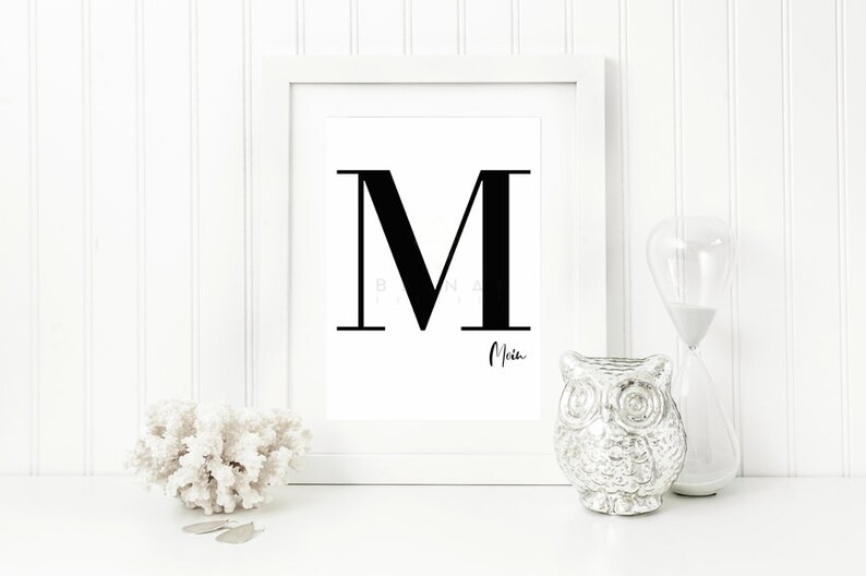 M: MOIN Art Print Poster Picture Typography Letter M Block - Etsy