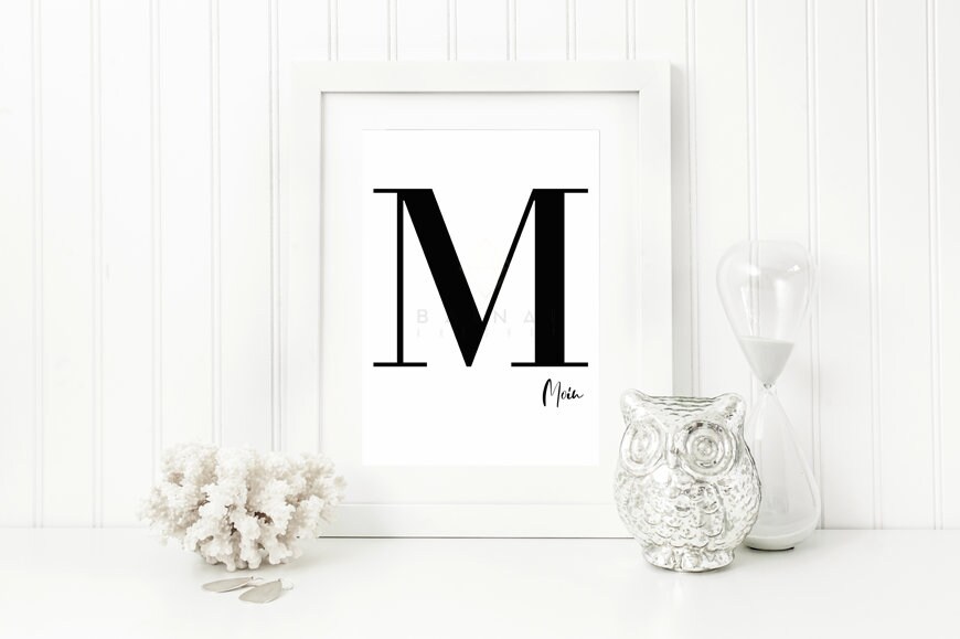 M: MOIN Art Print Poster Picture Typography Letter M Block | Etsy