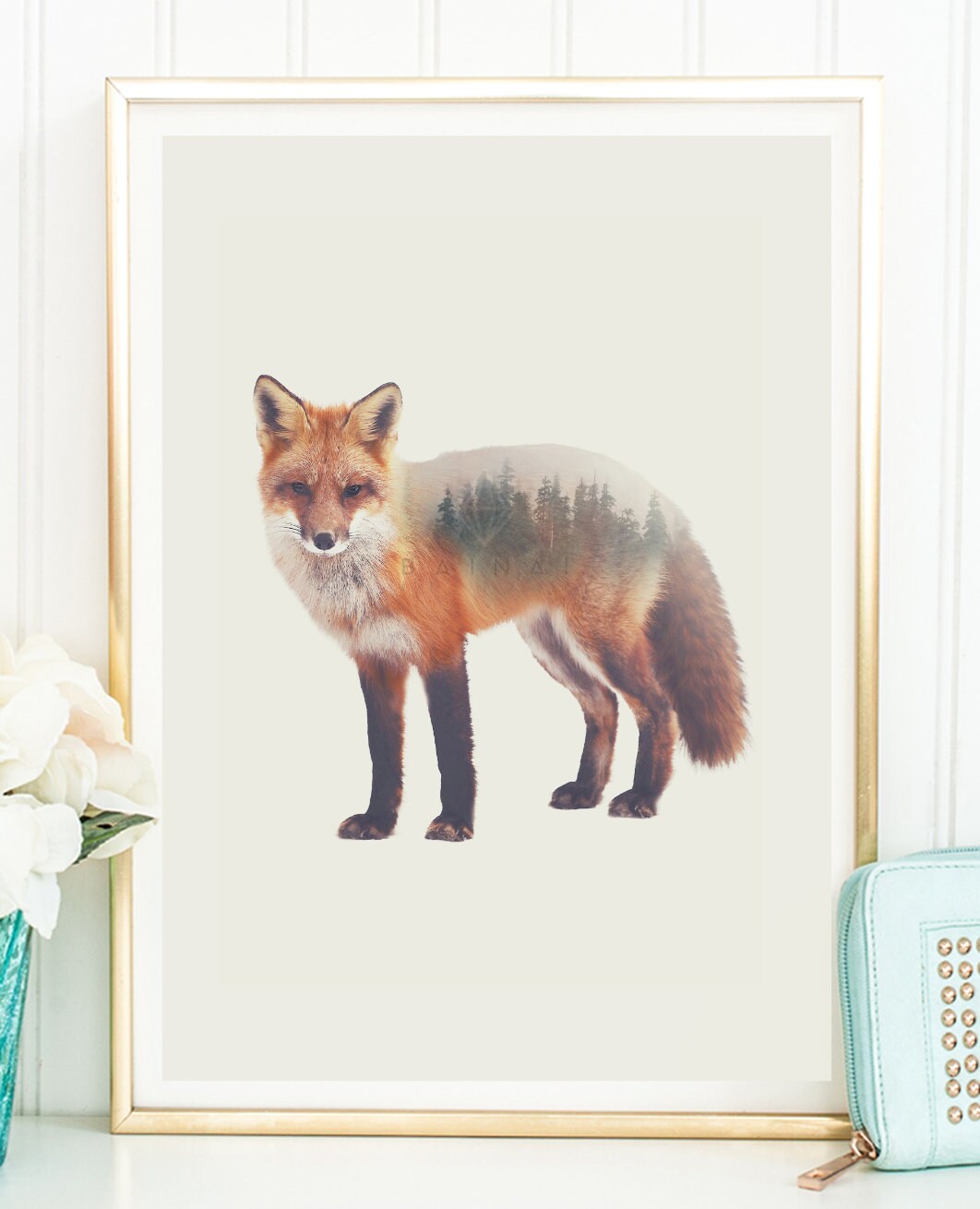 FOX & FOREST Kunstdruck Poster Bild Fuchs Tier Wald Natur | Etsy
