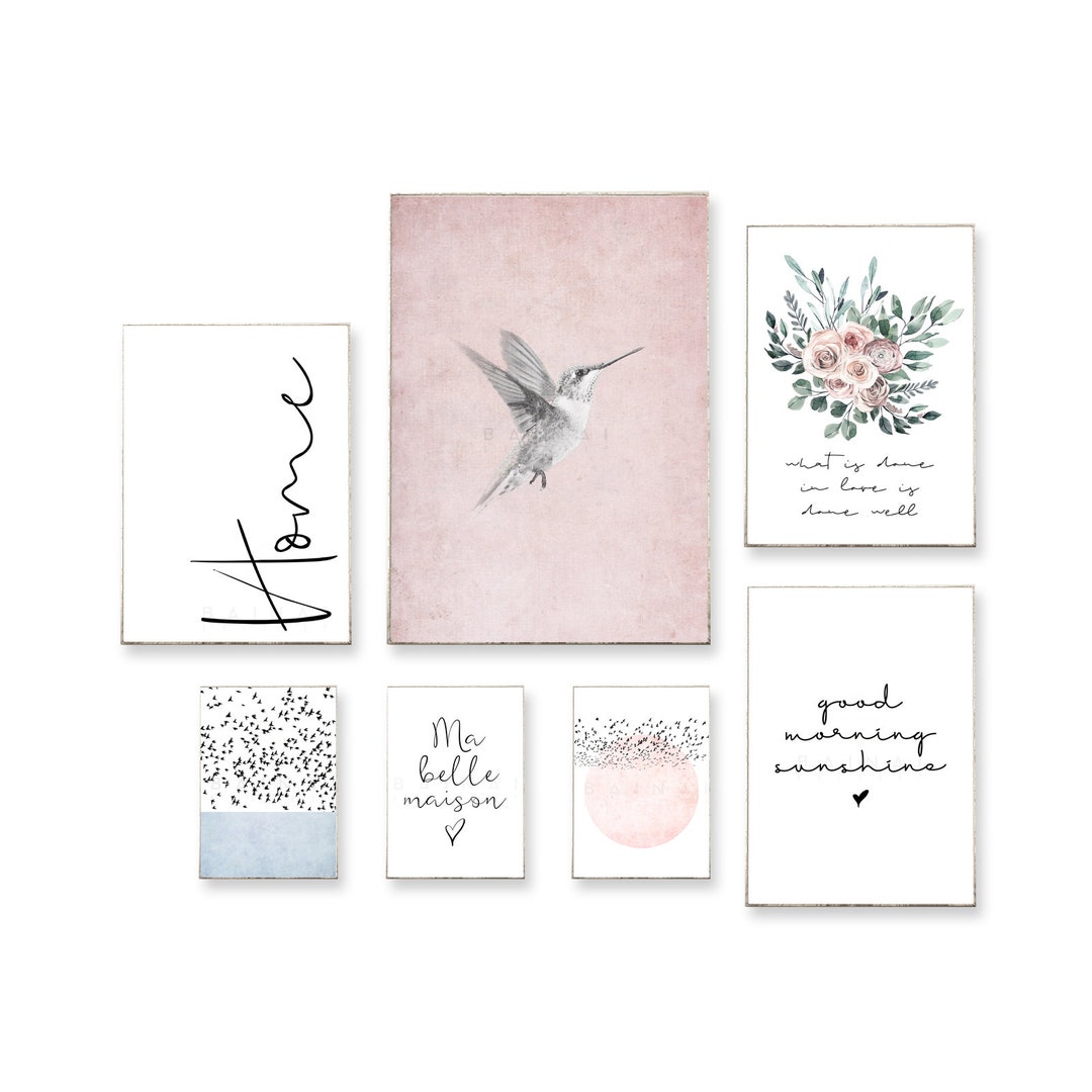 Set of 7 Pictures Poster Art Print Format 30x40, A4, 13x18 Vintage ...