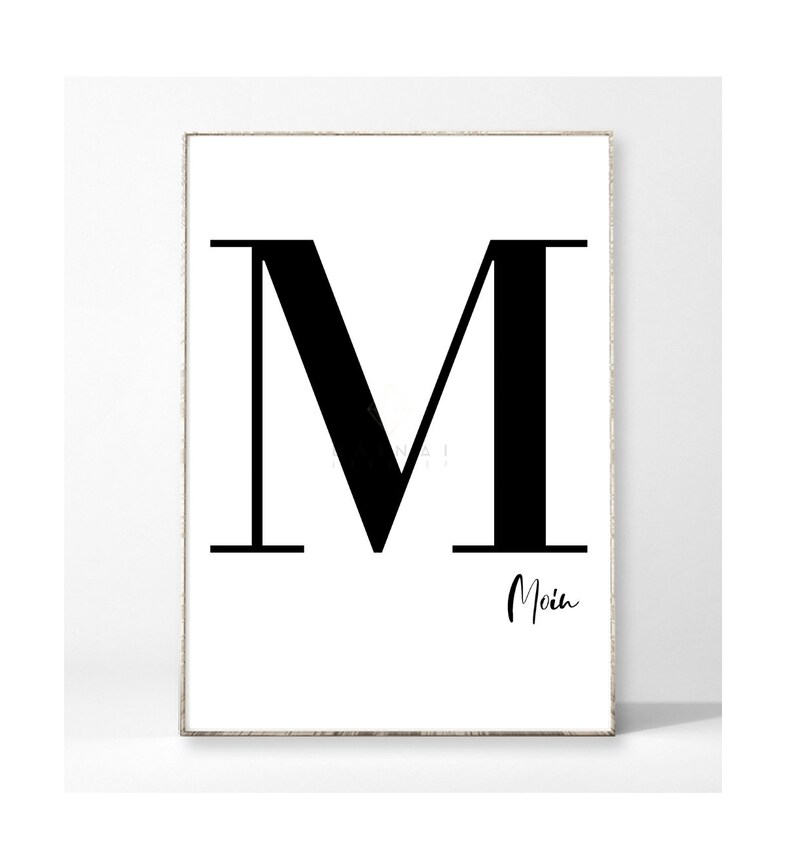 M: MOIN Art Print Poster Picture Typography Letter M Block - Etsy