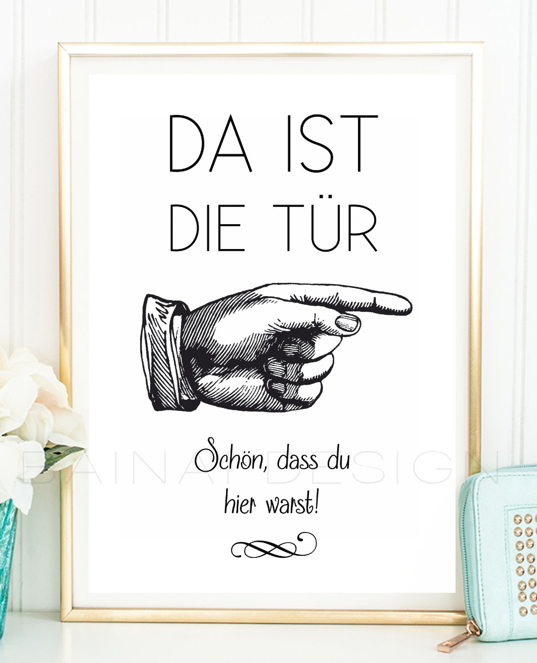 DIE TÜR Kunstdruck Poster Bild Typografie Spruch Flur | Etsy.de
