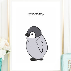 MOIN Art Print Poster Image Typography Baby Penguin - Etsy