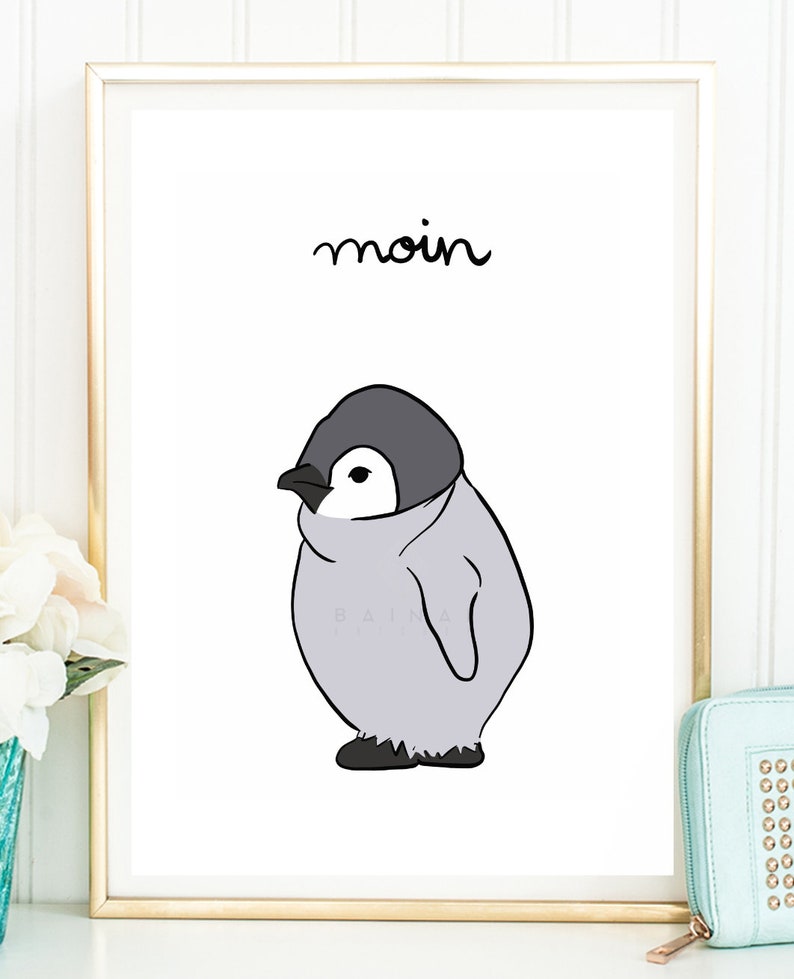 MOIN Art Print Poster Image Typography Baby Penguin - Etsy