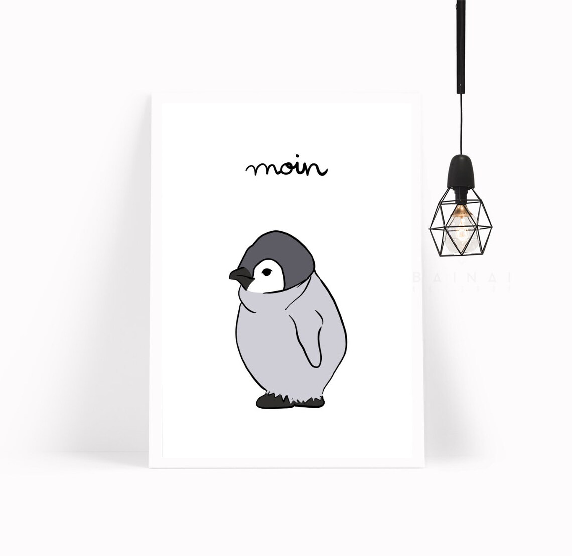 MOIN Art Print Poster Image Typography Baby Penguin | Etsy