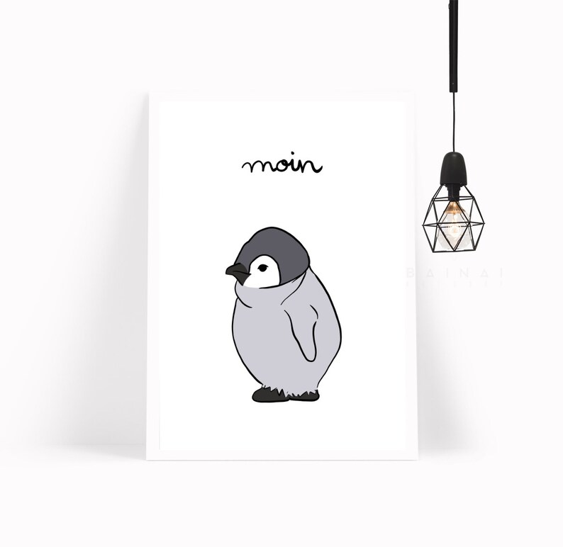 MOIN Art Print Poster Image Typography Baby Penguin - Etsy