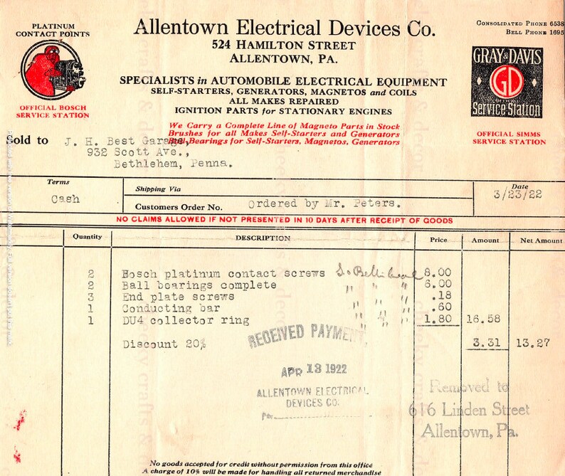 Vintage 1920's Receipts Ephemera DIGITAL Download ONLY - Etsy