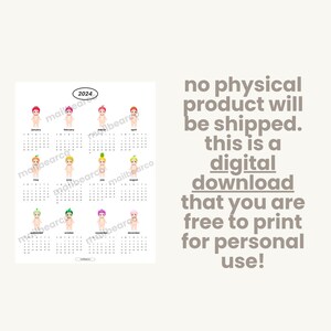 Print-at-home Sonny Angel Calendar 2024 Digital Download - Etsy